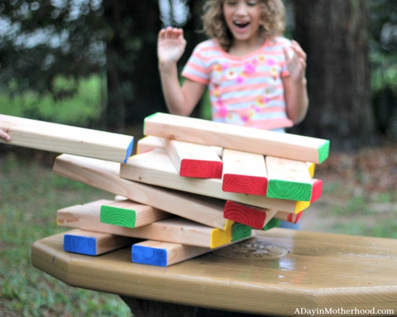 DIY Outdoor Stacking Game Craft (Modified for Kids)