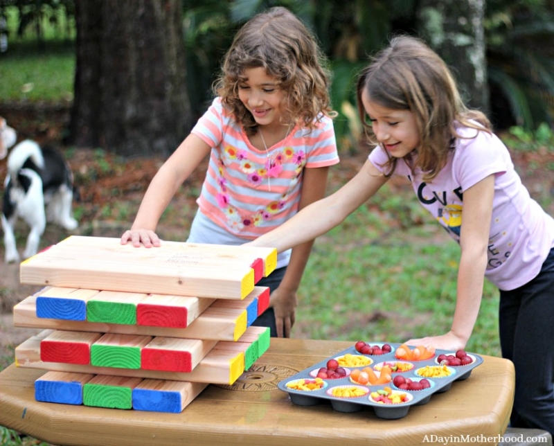 DIY Outdoor Stacking Game Craft (Modified for Kids)