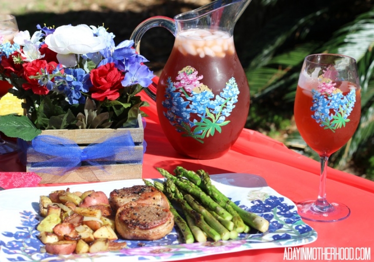 Bacon Wrapped Steak & Potatoes + a Texas Tablescape Brings TexFest Home